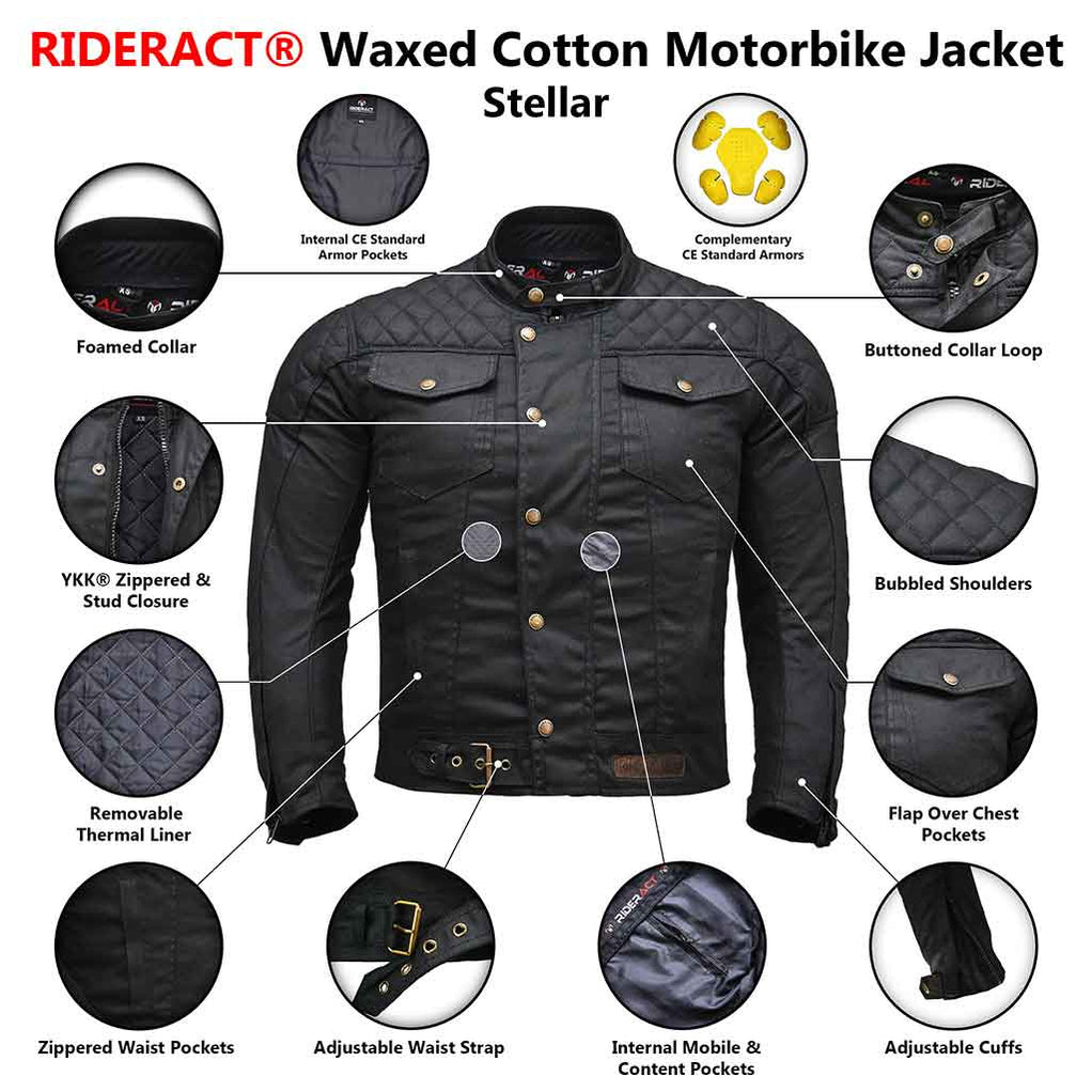 Textile Waterproof Motorcycle Jackets Best Stellar Waxed Cotton ...